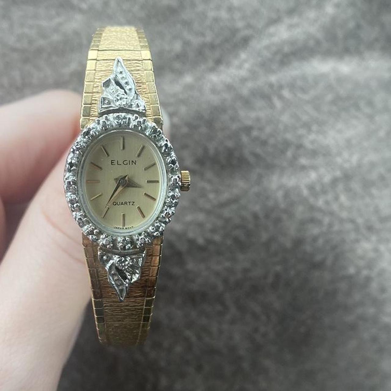Vintage Elgin quartz gold feminine wrist watch. ... | Depop