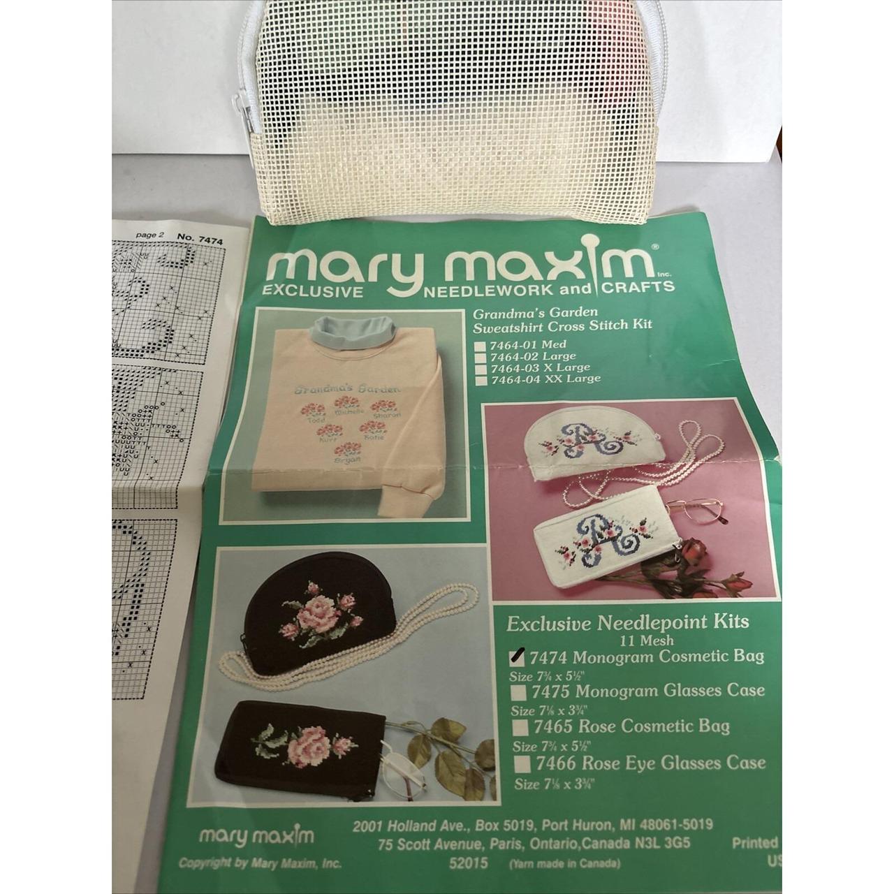 Vtg Mary Maxim Plastic Canvas Needlepoint Monogram... | Depop