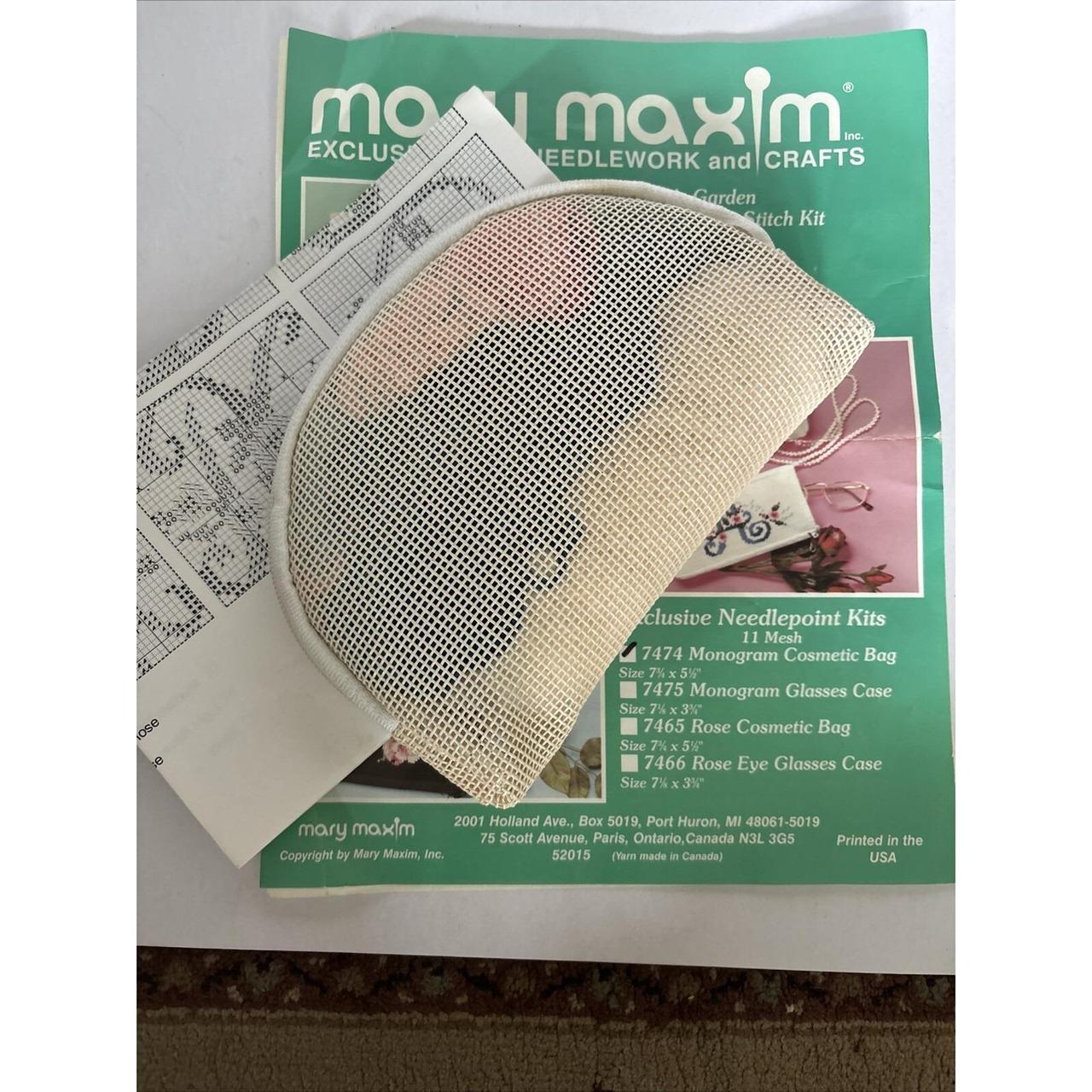 Vtg Mary Maxim Plastic Canvas Needlepoint Monogram... | Depop