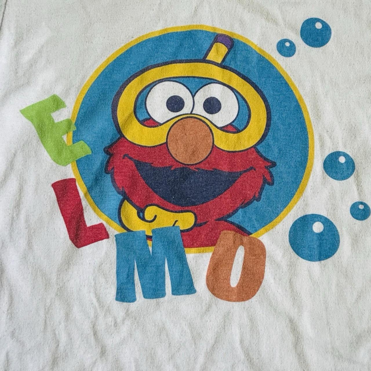 Vintage Sesame Street Elmo Solid White Short Sleeve... | Depop