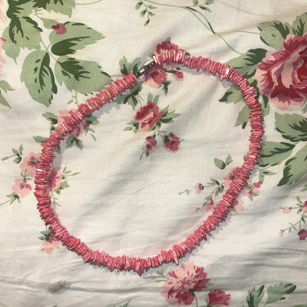 Pink puka shell necklace 💕🌸 #y2k #90s #beach #babe... - Depop