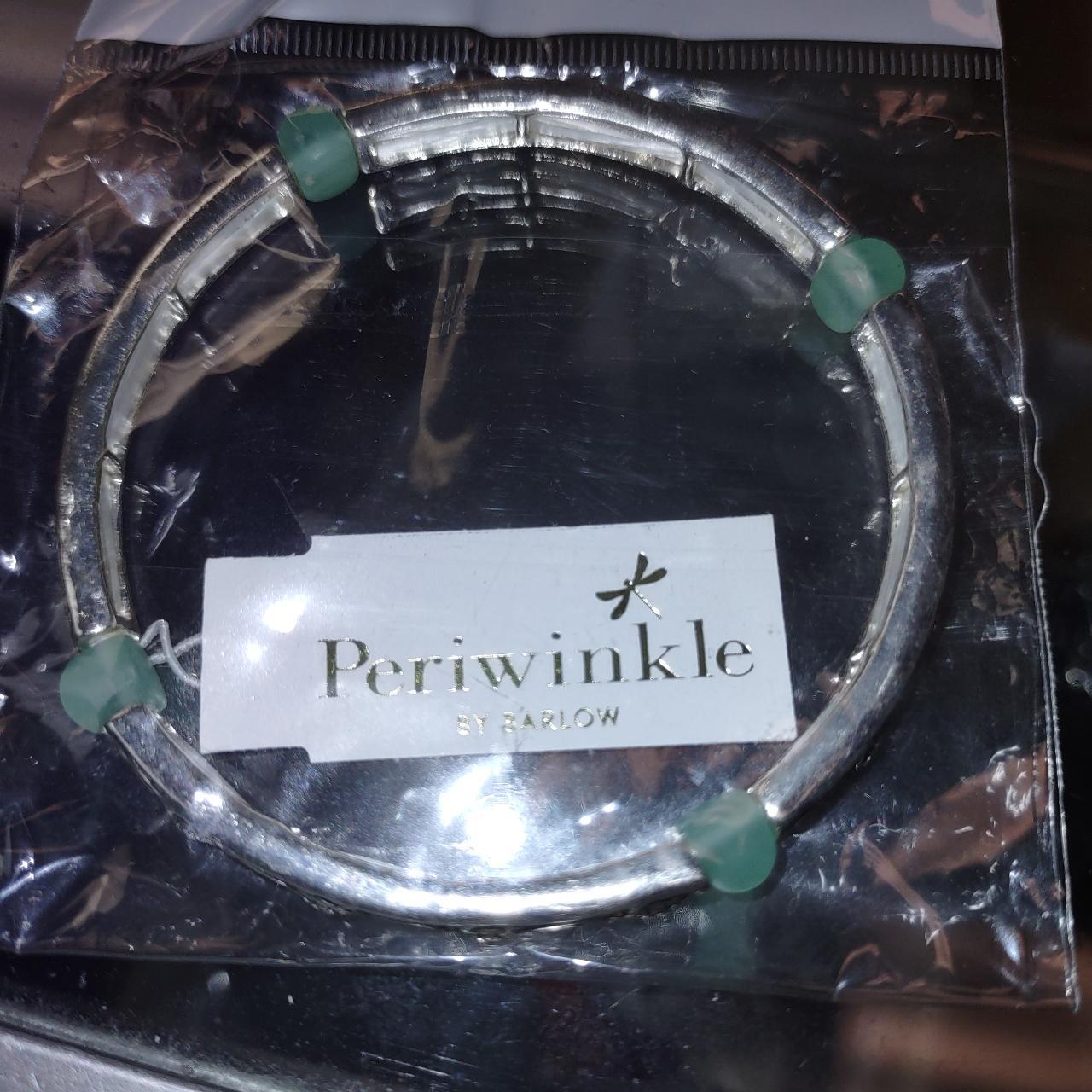 Bracelet from Periwinkle - silver with green stones... - Depop