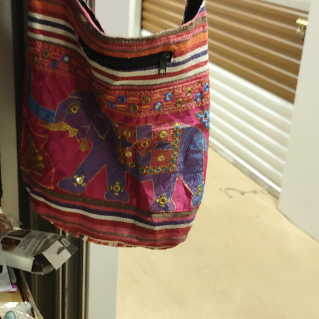 Medium sized peddler bag - pink and red with purple... - Depop