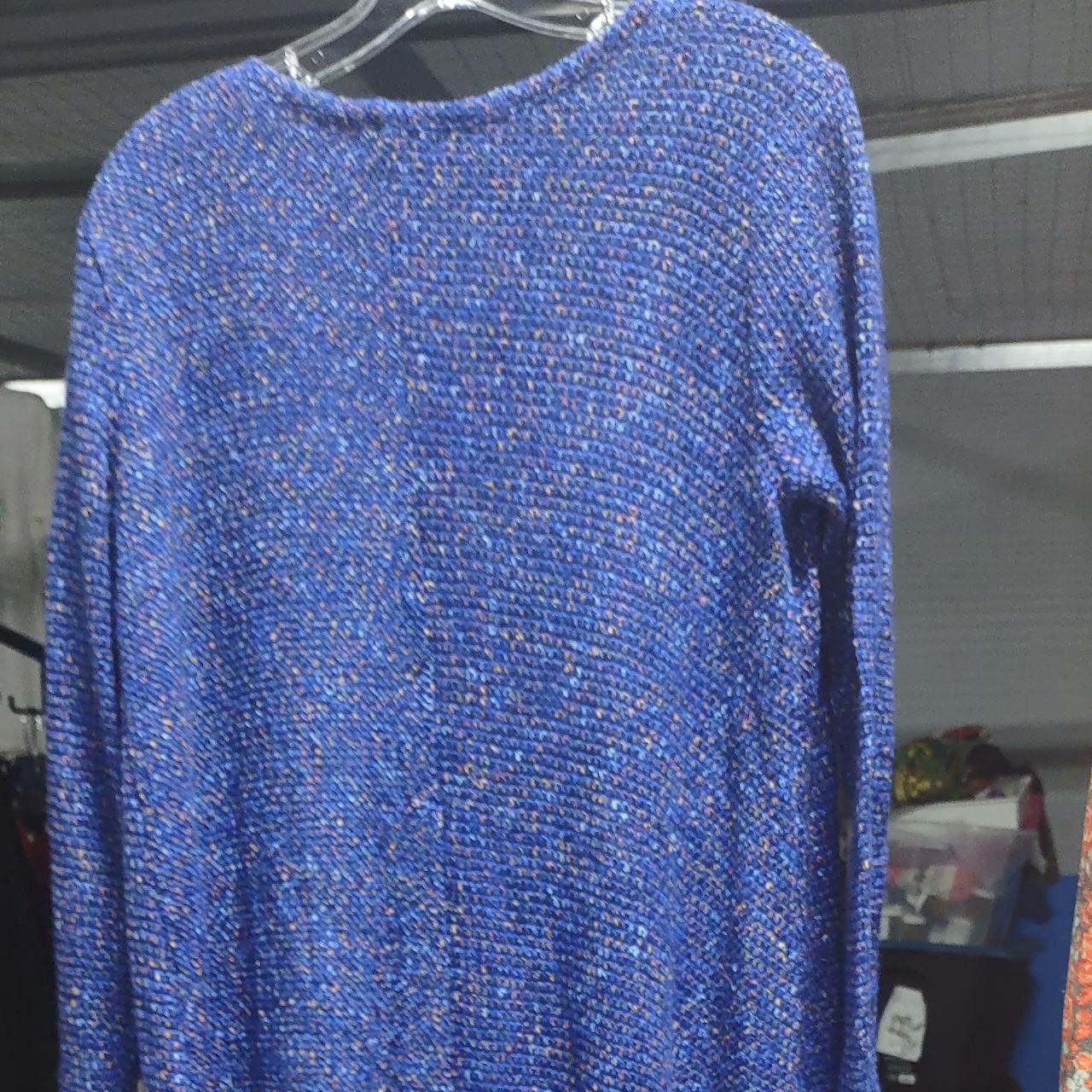 blue duster with multicolor specs from LuLaRoe -... - Depop