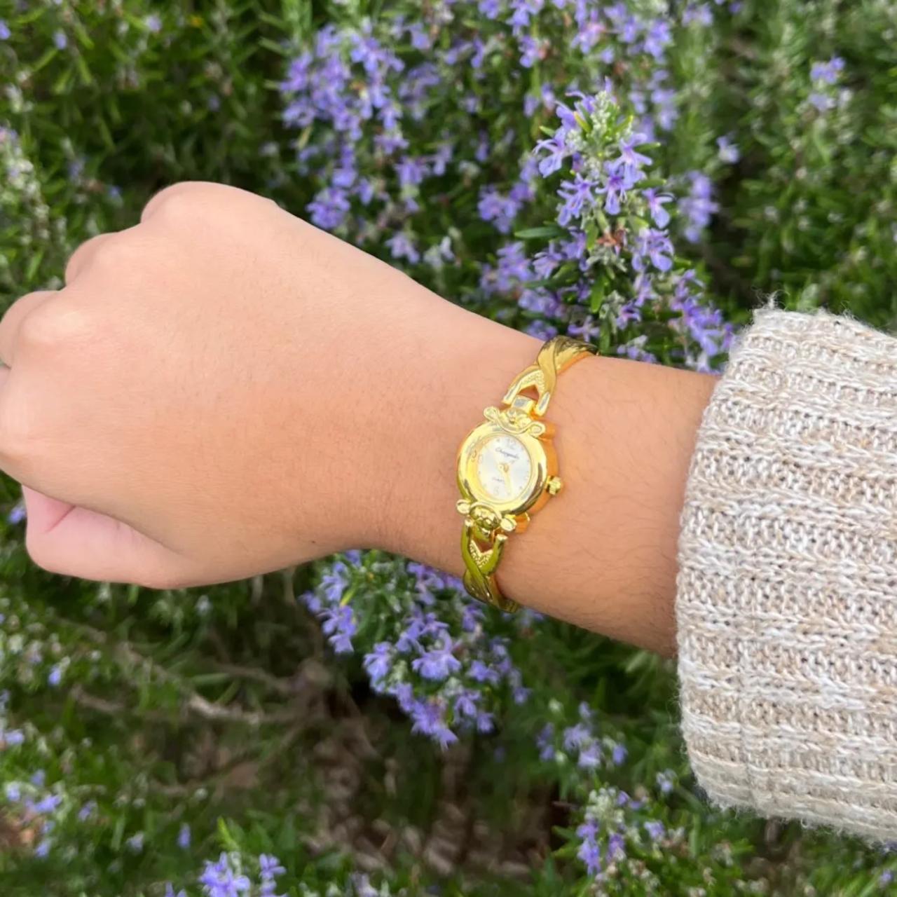 Gold Color Watch Details: *Watch movement: Quartz... - Depop