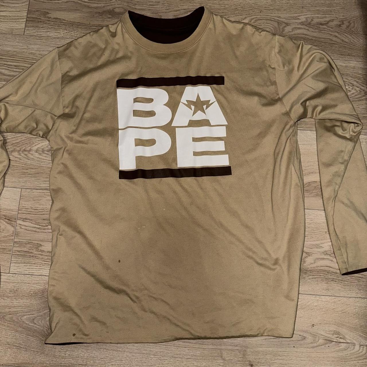 OG brown Bape two-way inside out longsleeve shirt.... | Depop