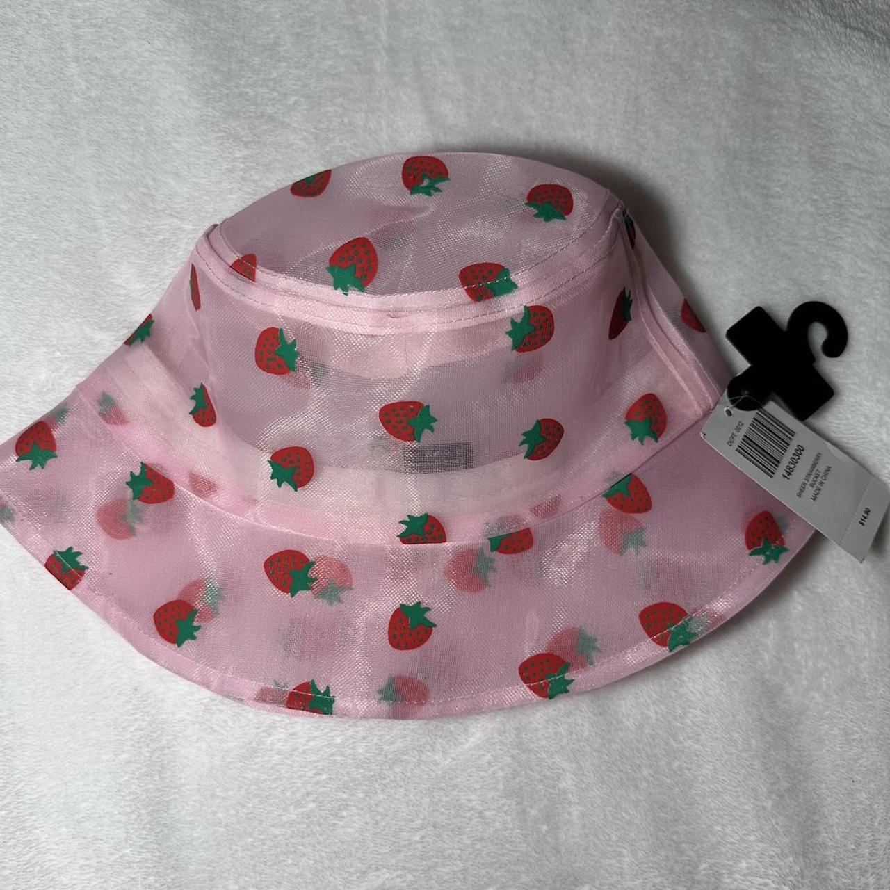 hot topic bucket hat 彡 ↳ size os color: pink... - Depop