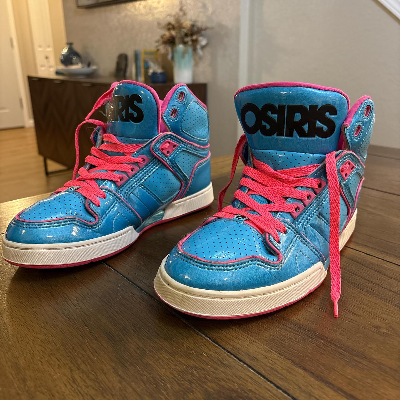 OSIRIS nyc 83 slm ult Girls Womens 8 Neon Blue Pink... | Depop