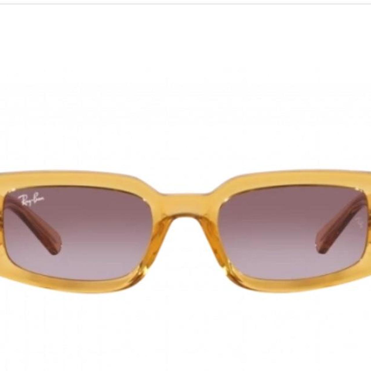Yellow ray ban sunglasses. Perfect condition. A... - Depop