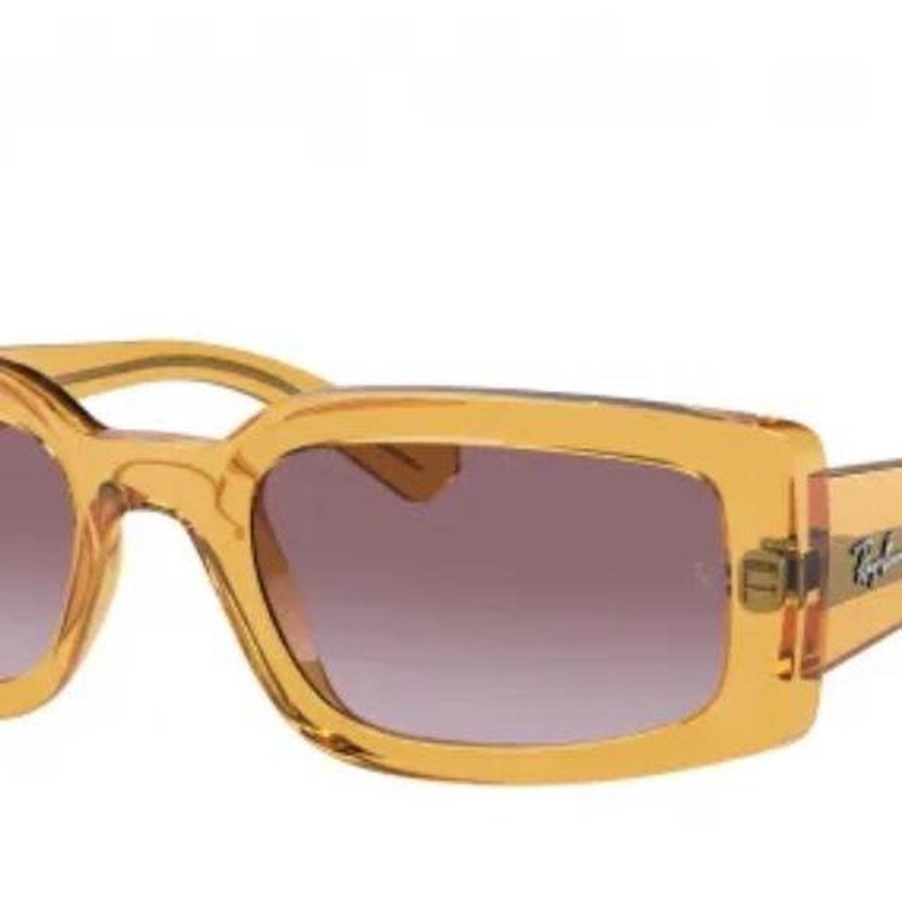 Yellow ray ban sunglasses. Perfect condition. A... - Depop