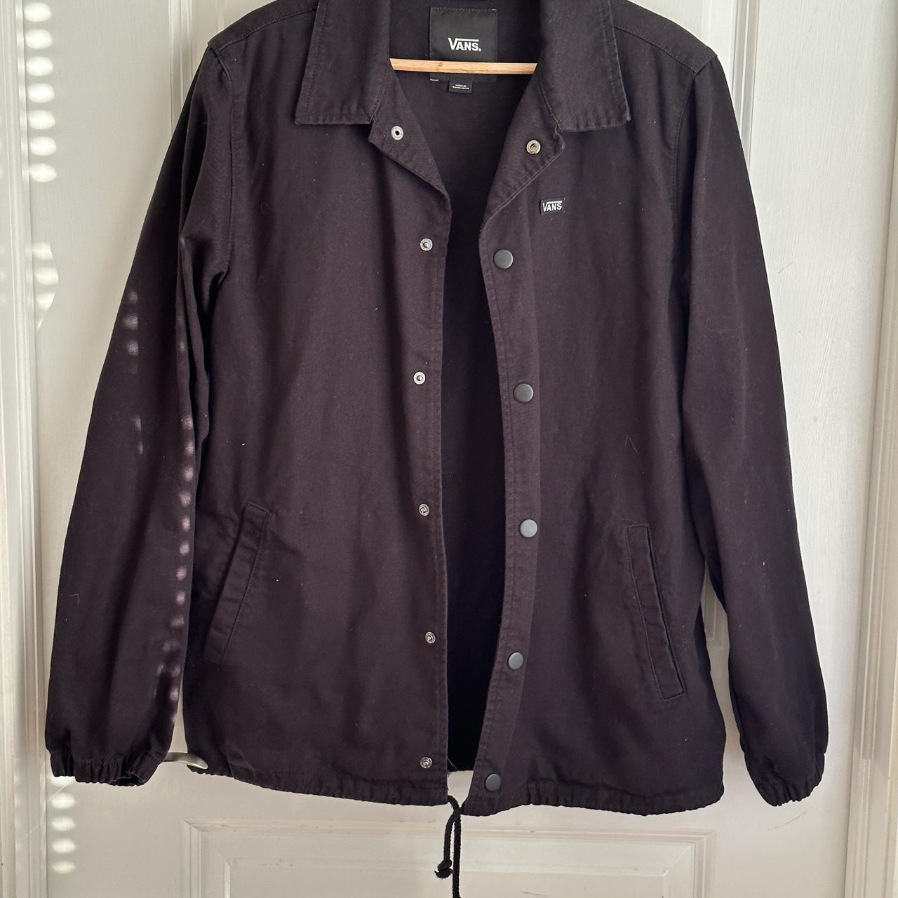 small black lightweight vans jacket - Depop