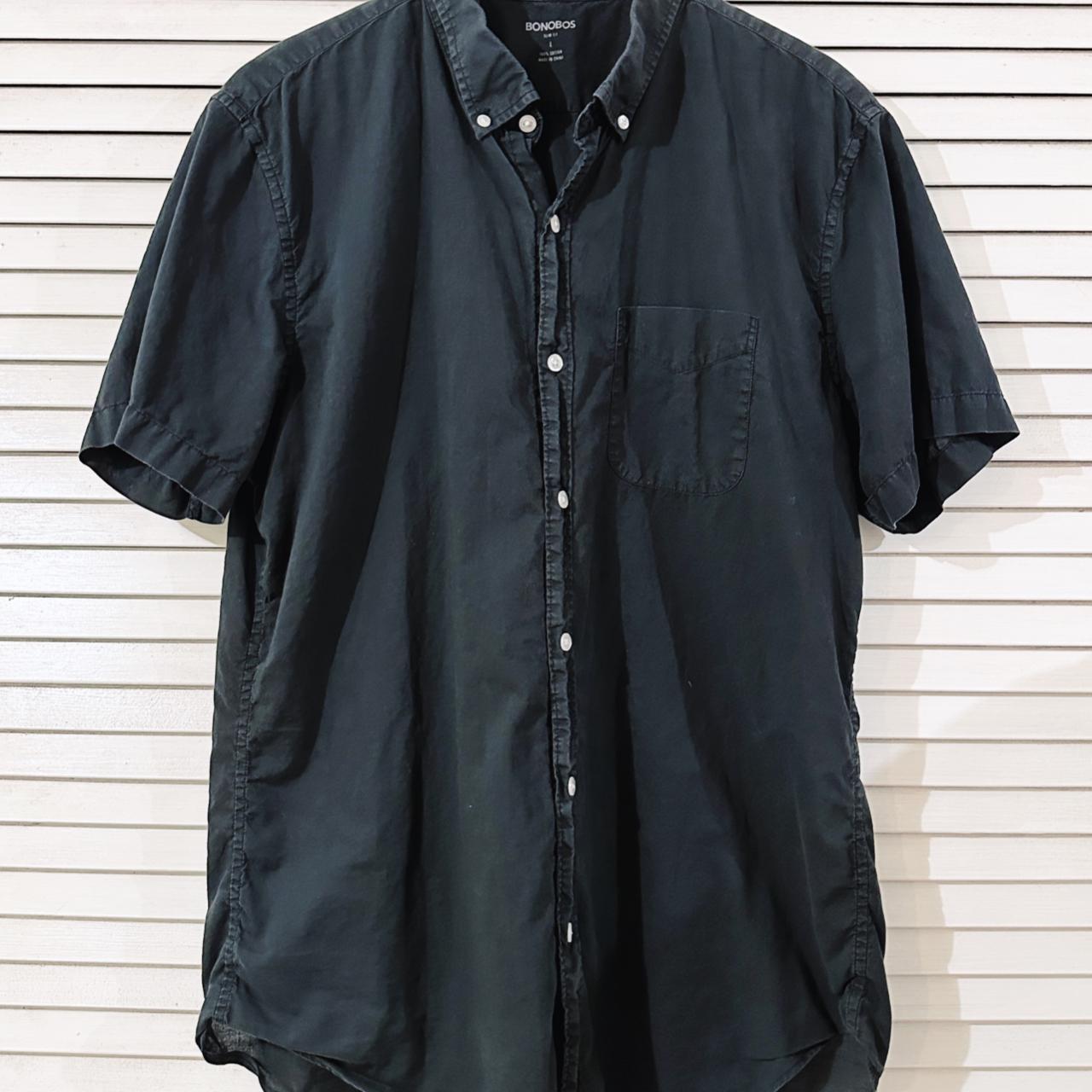 Bonobos Black Short Sleeve Button Down 100% Cotton... - Depop