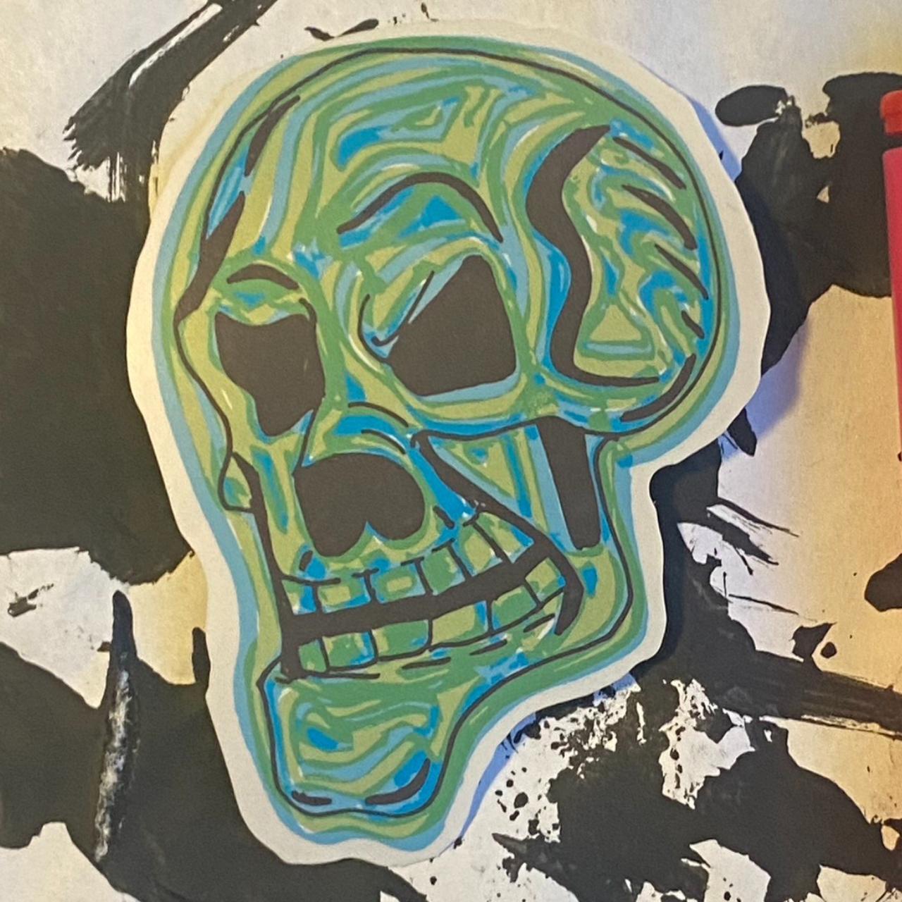 Colorful skull sticker! This sticker is perfect for... - Depop