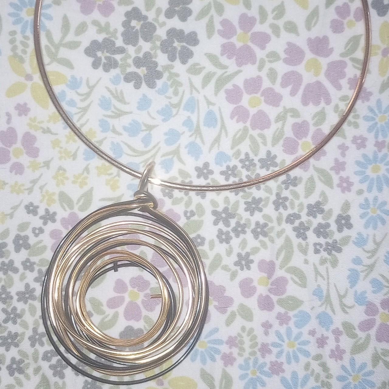 black and gold necklace DM me if you want to bundle... - Depop