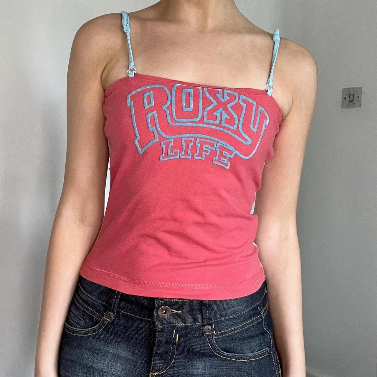 Roxy Women's Red and Blue Vest | Depop