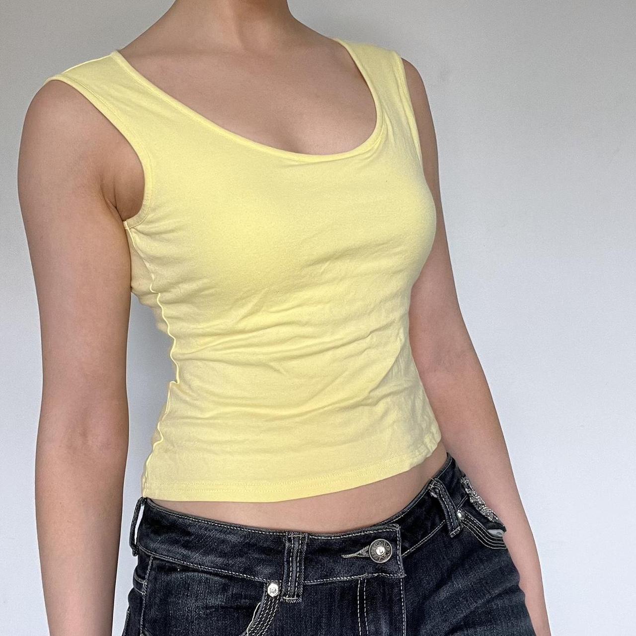 Vintage 2000s Yellow Backless Y2K Crop Top SWIPE... - Depop