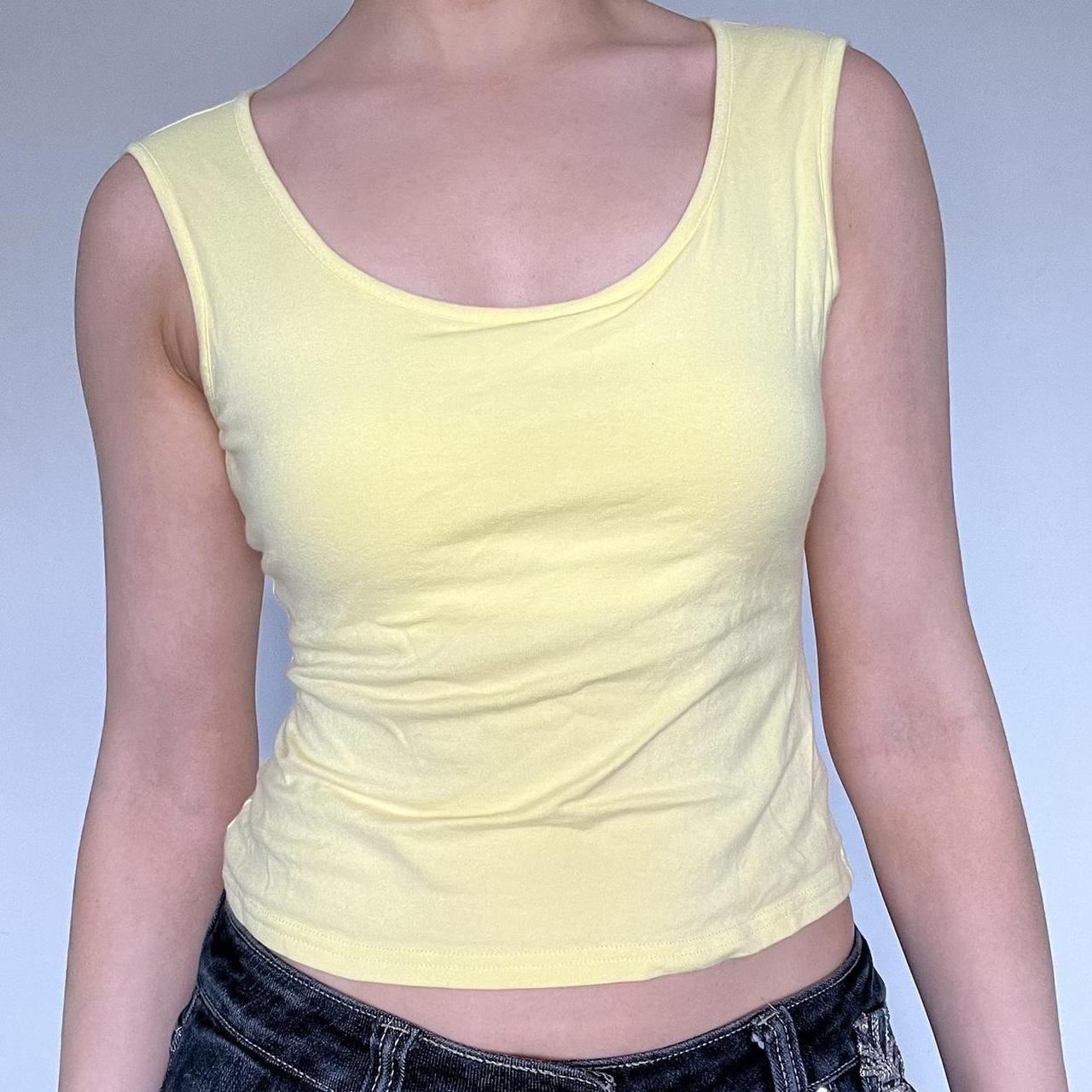 Vintage 2000s Yellow Backless Y2K Crop Top SWIPE... - Depop