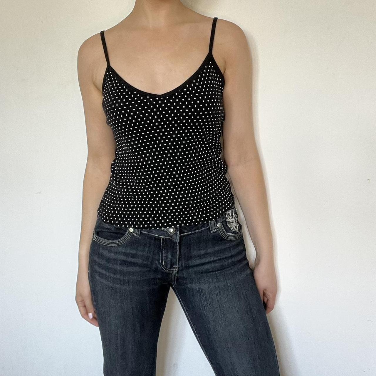 Vintage 2000s MK One Black Spotty Cami Vest... - Depop
