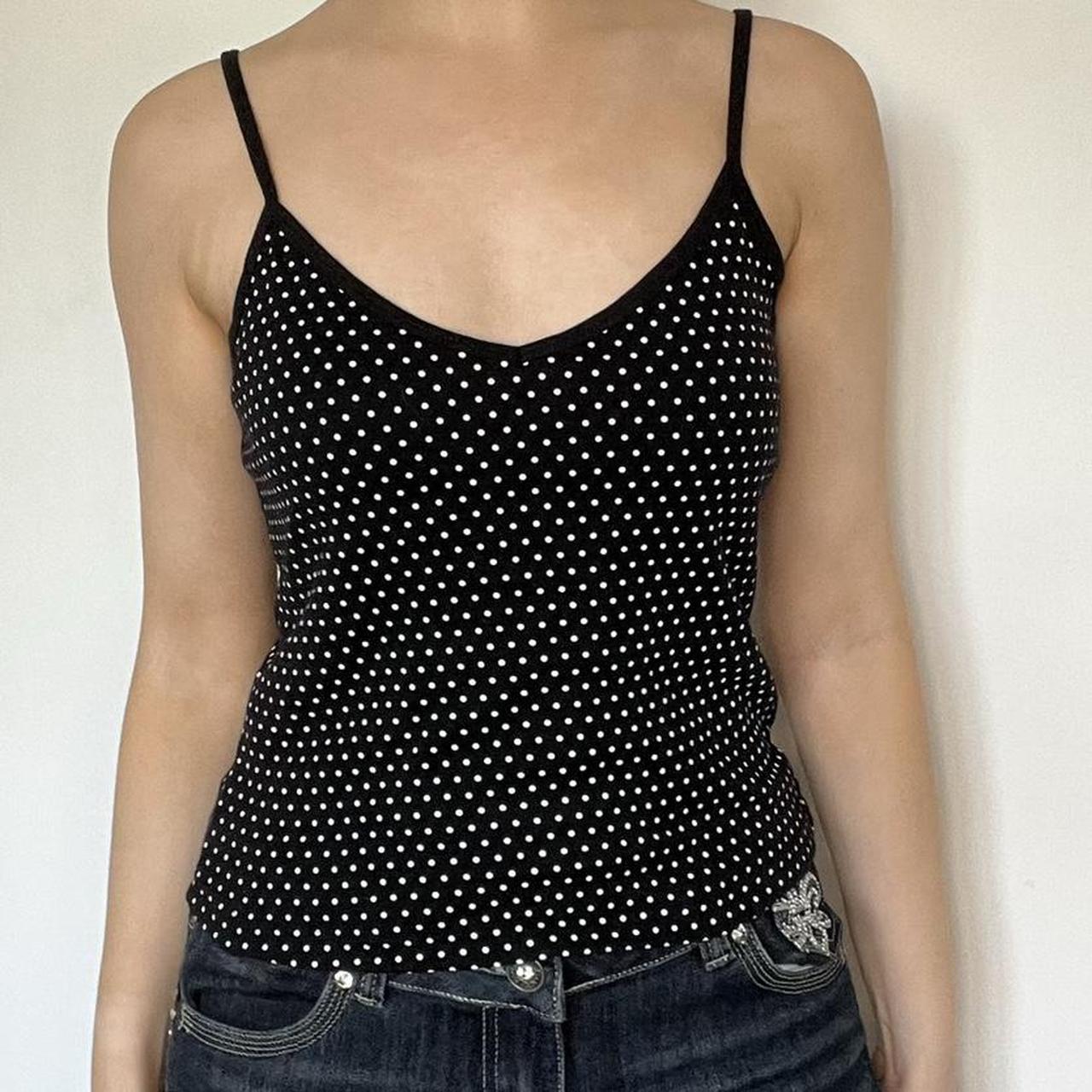 Vintage 2000s MK One Black Spotty Cami Vest... - Depop