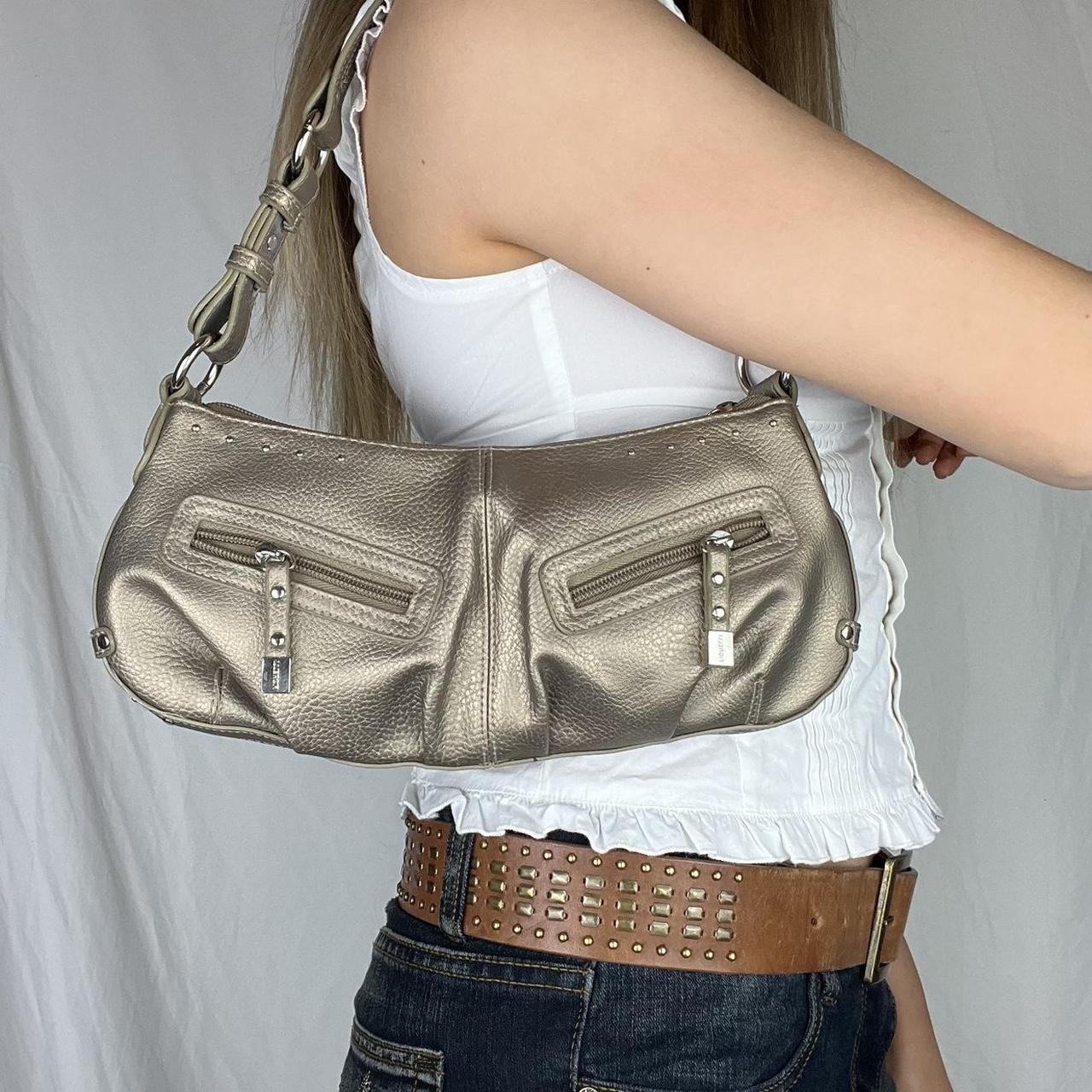 00s Fiorelli gold baguette shoulder bag Model is a... | Depop