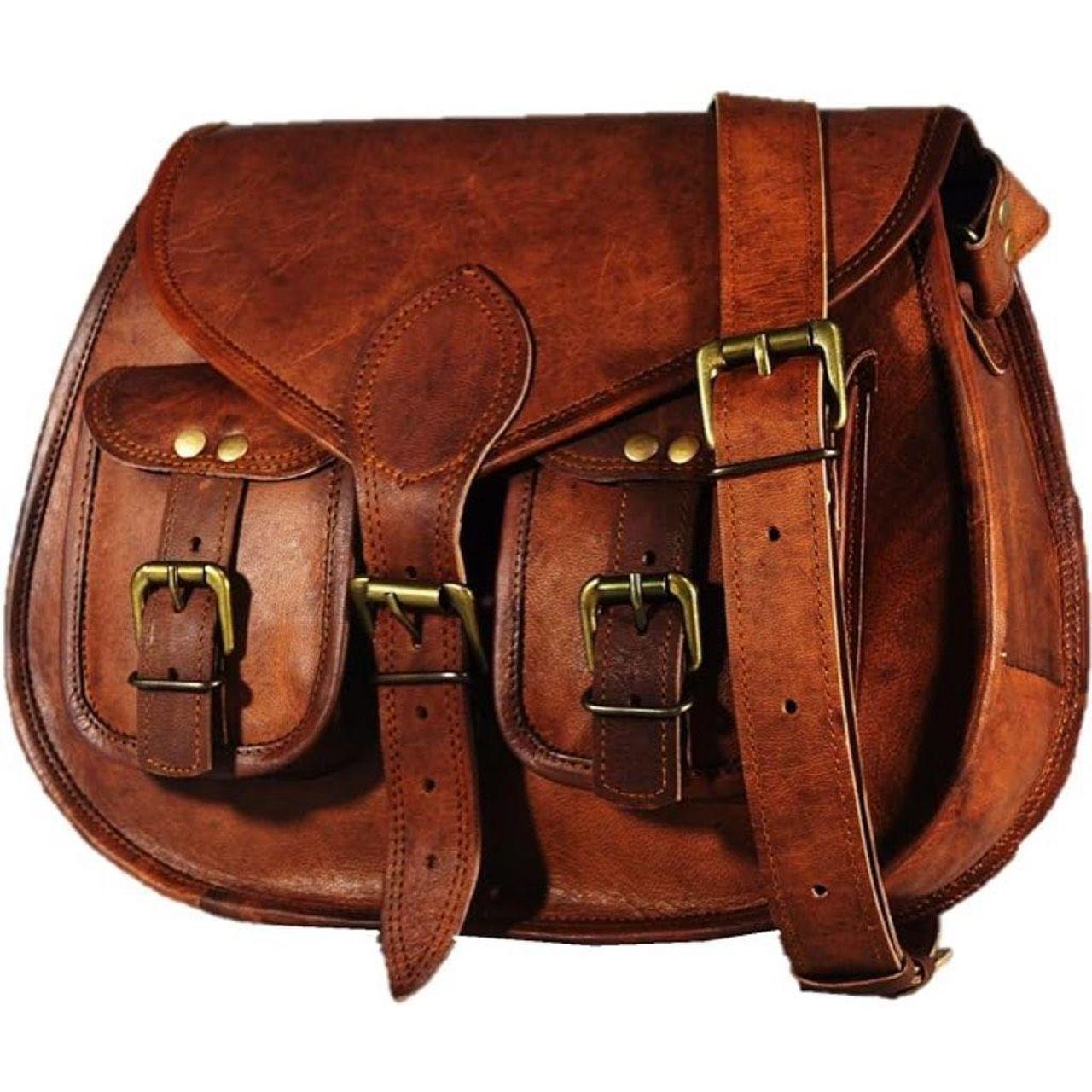 Satchel And Fable 13 inch Leather Crossbody Bag... - Depop