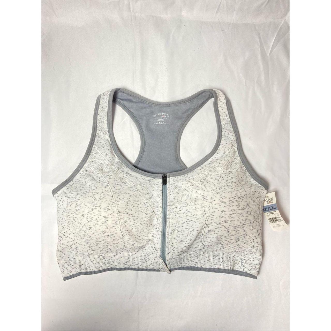 Danskin Now Zip-Front Sports Bra Racer-Back XXL Get... - Depop