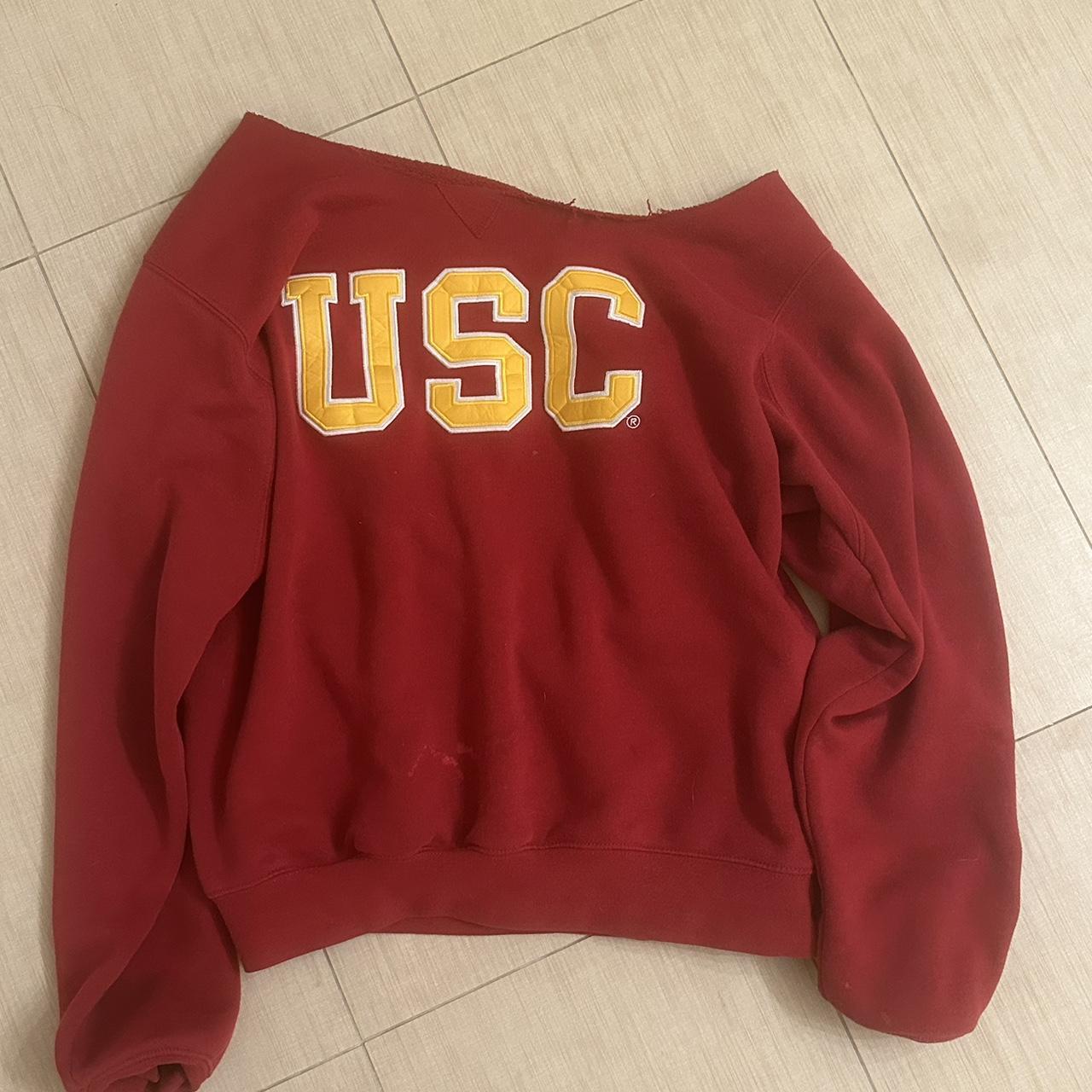 Vintage USC off the shoulder red and yellow... | Depop