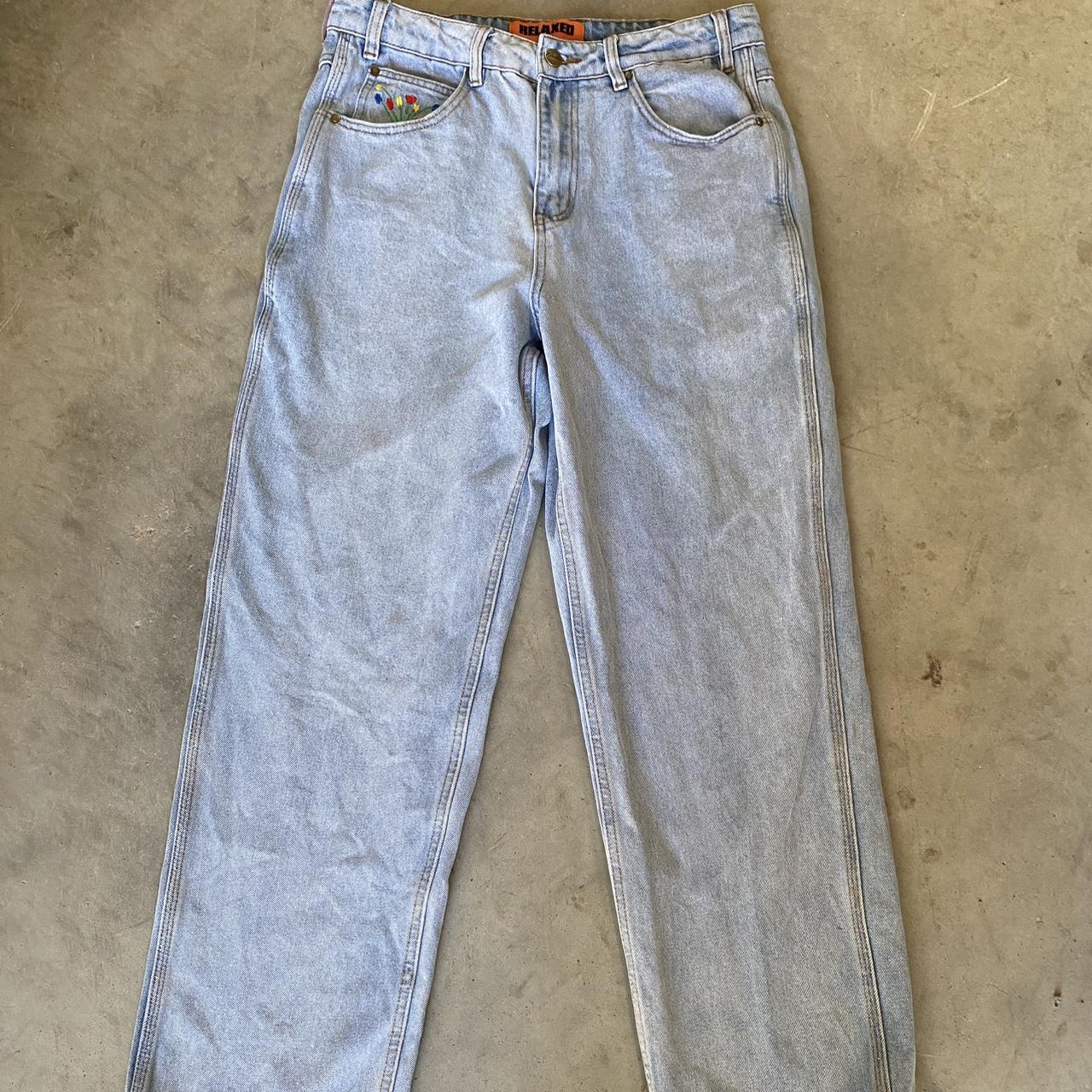 cool butter jeans nice light wash and in great... - Depop