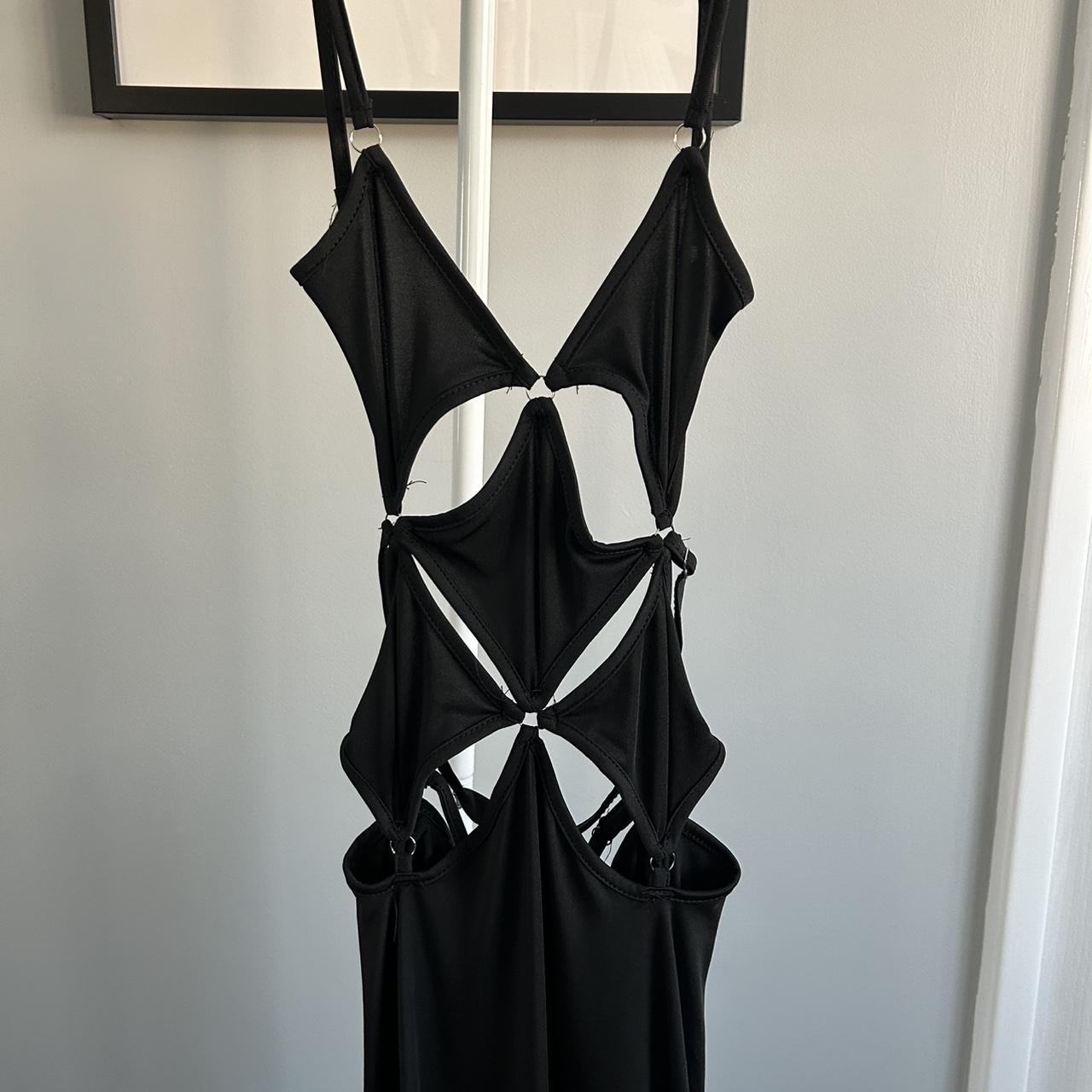 Black cut out maxi dress backless, with adjustable... | Depop