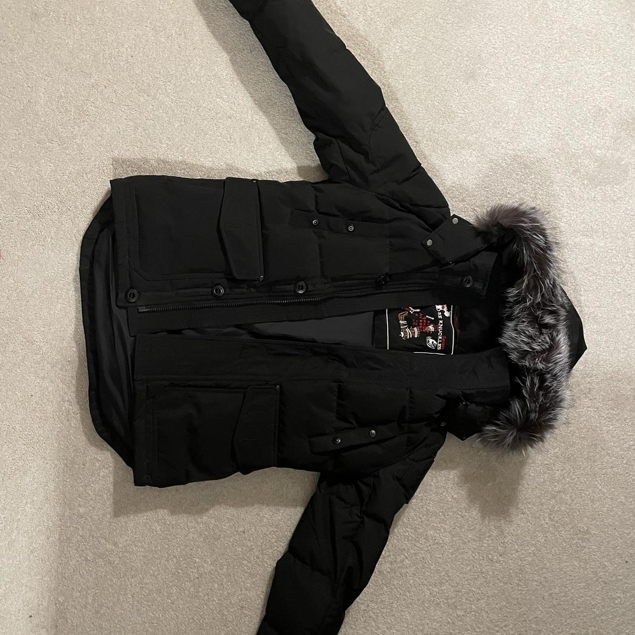 Black moose knuckles coat, currently have small... - Depop