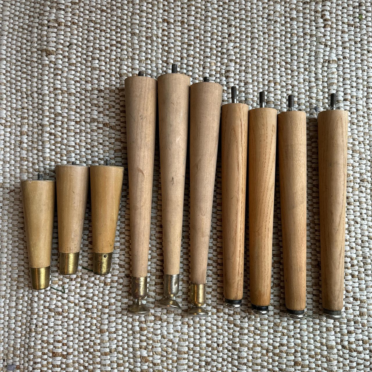 Set of 10 mid century antique vintage wood table... - Depop