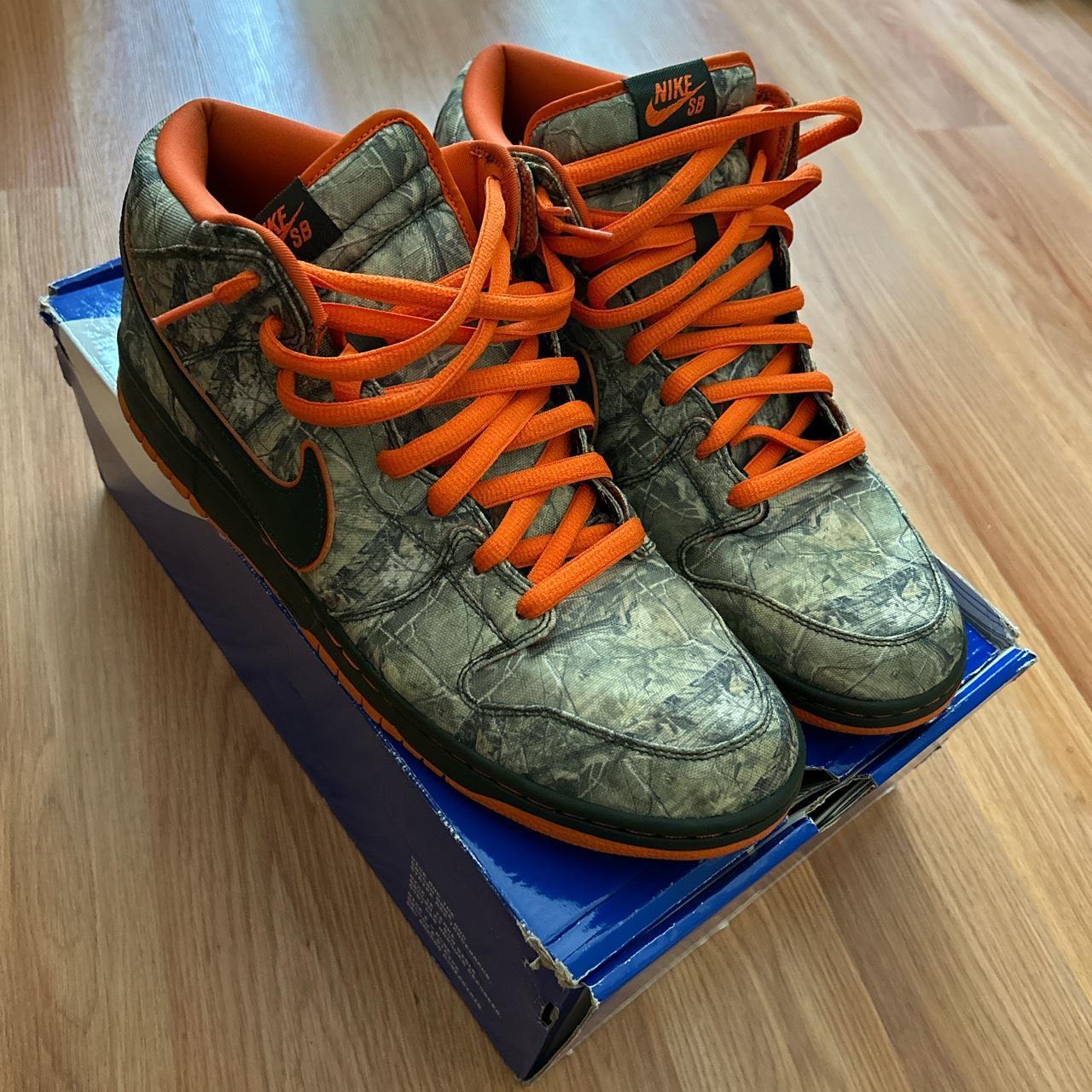 Nike dunk mid premium sb real tree size 14,... - Depop