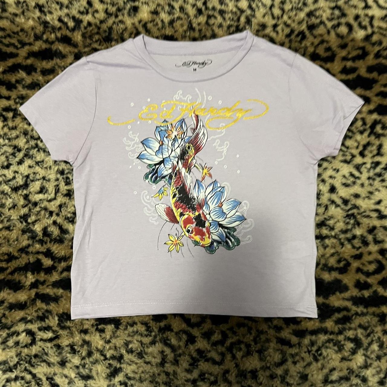 y2k ed hardy top rarely worn size: medium #edhardy... - Depop