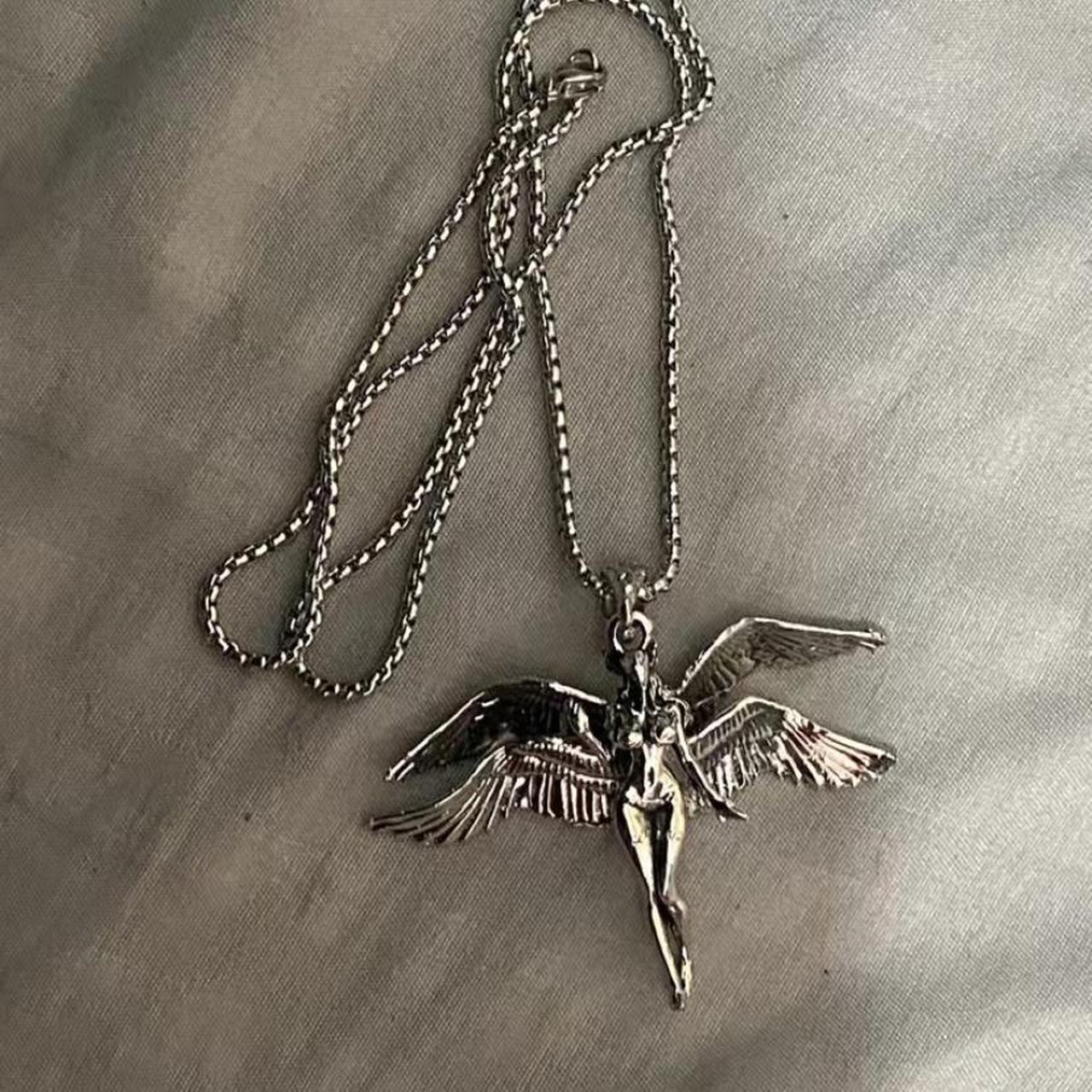 1pc Exquisite Four-Winged Angel Pendant Necklace For... - Depop