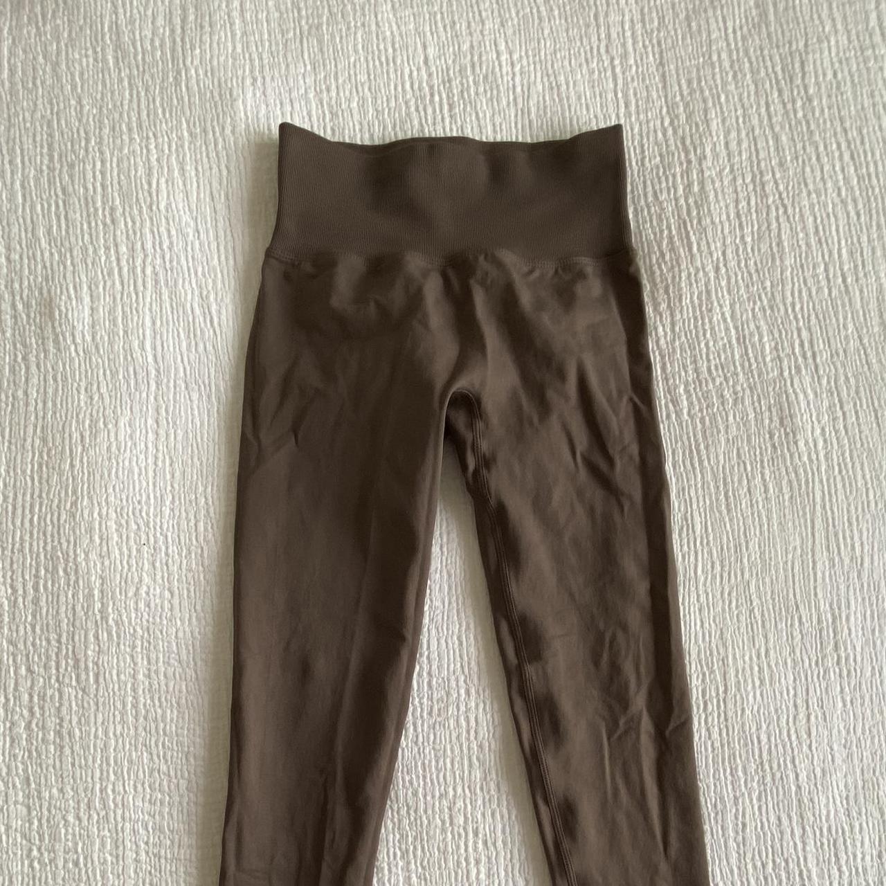 Levate Label Scrunch Leggings - Dark Khaki - Never... - Depop