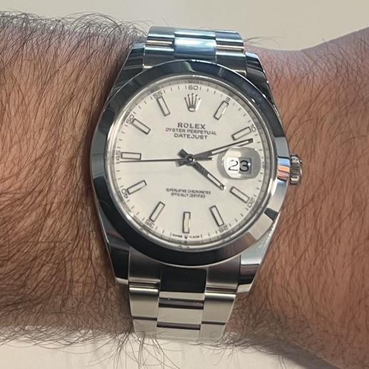 Genuine Rolex datejust 41mm | White Dial - Depop