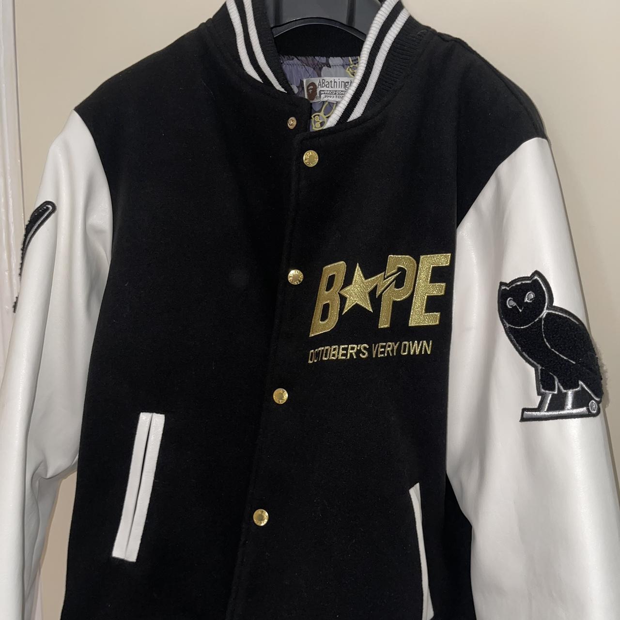 OVO X BAPE COLLAB JACKET worn 2-3 times Size... - Depop