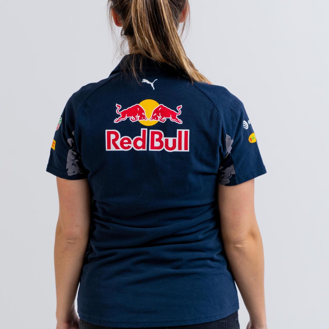 Red Bull Navy Polo Shirt w/ subtle camo print - size... - Depop