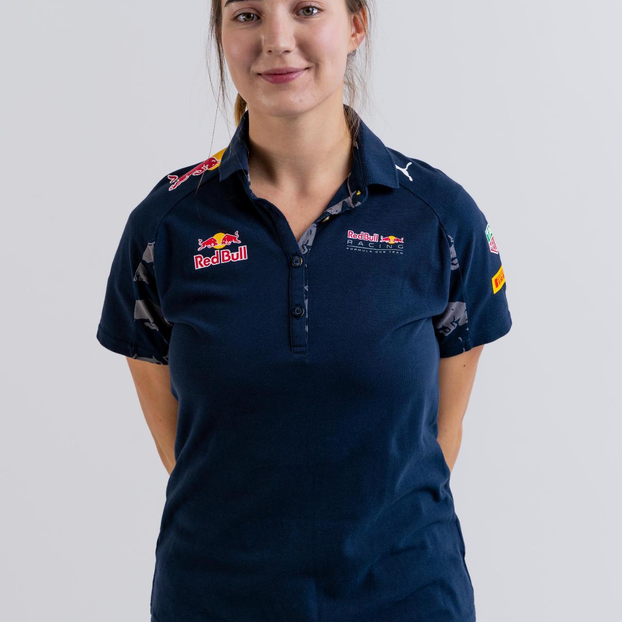 Red Bull Navy Polo Shirt w/ subtle camo print - size... - Depop