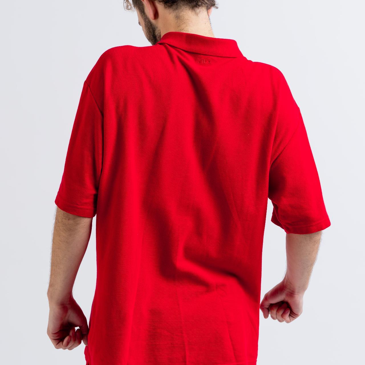 Red Ferrari Polo Shirt w/ Grand Prix detail - size... | Depop