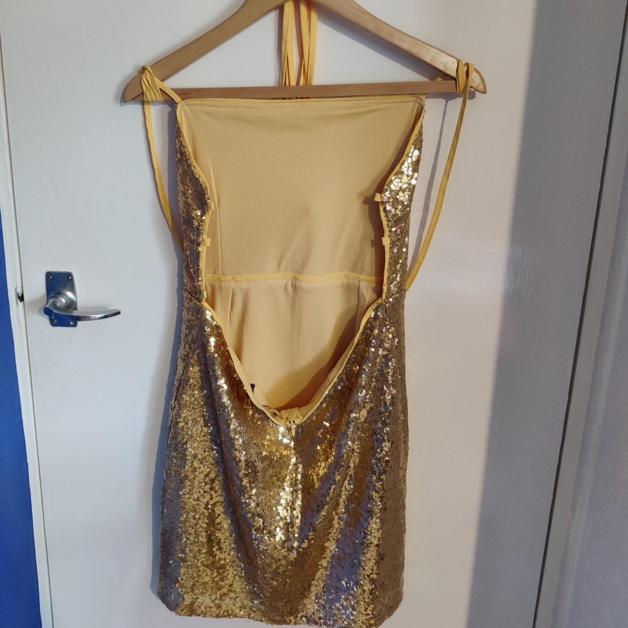 A beautiful gold/yellow sequinned dress. Yellow... - Depop