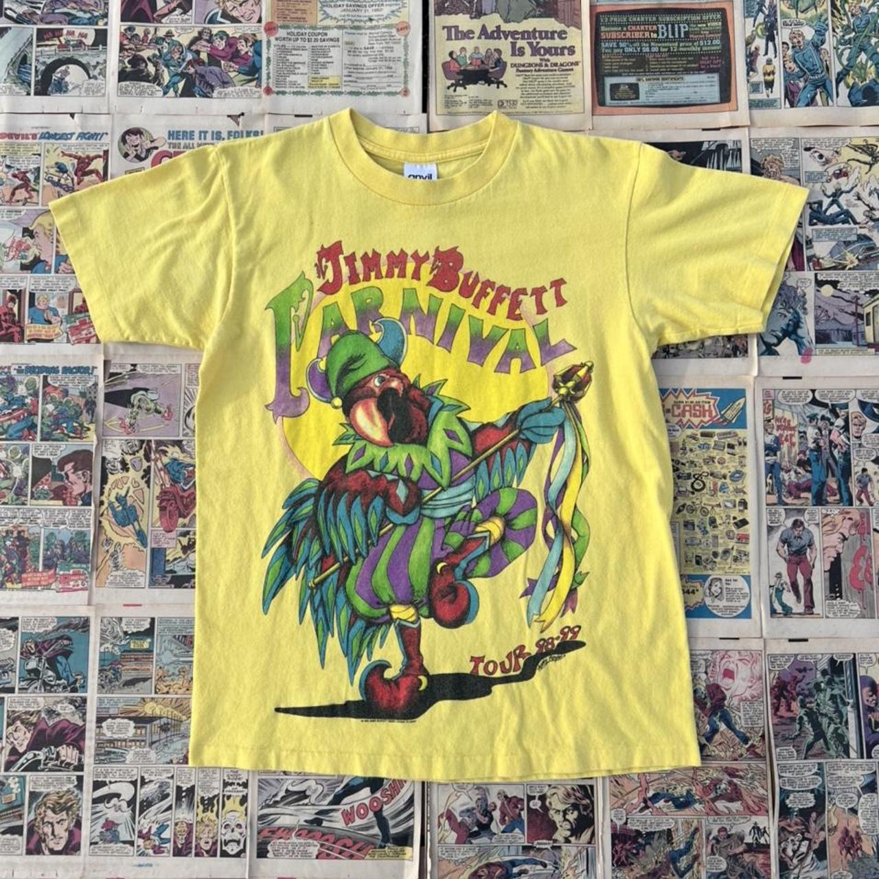 98’ Jimmy Buffet Carnival Tour tee colors on this... - Depop