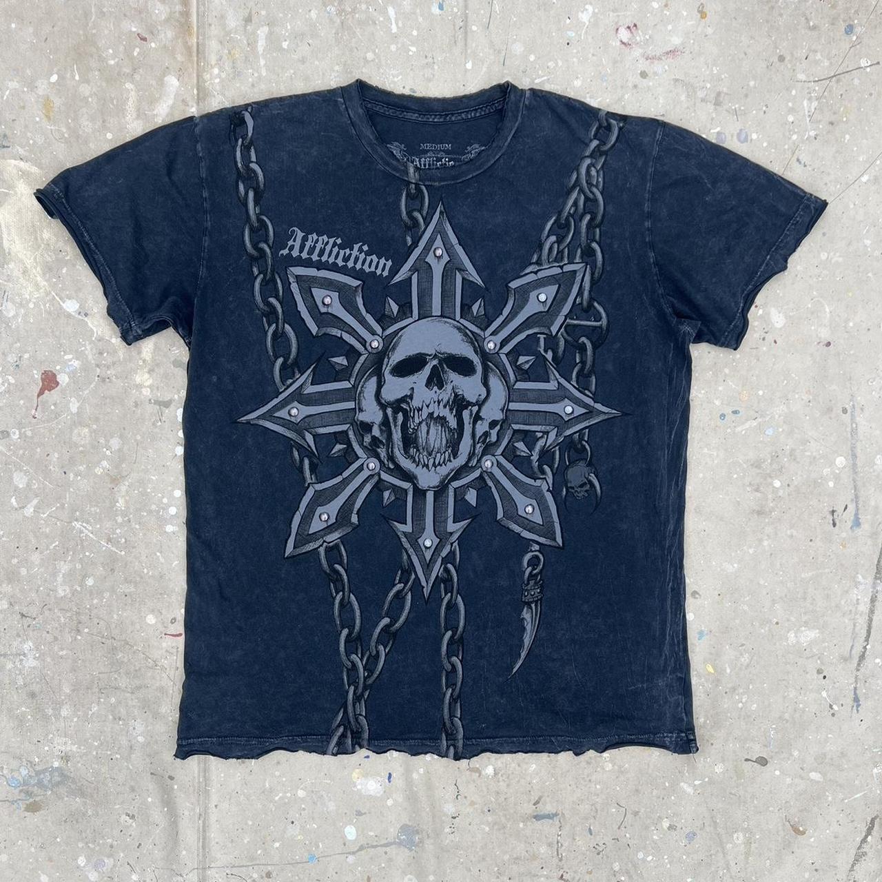 Y2K Affliction Grunge Tee faded vintage Affliction... - Depop
