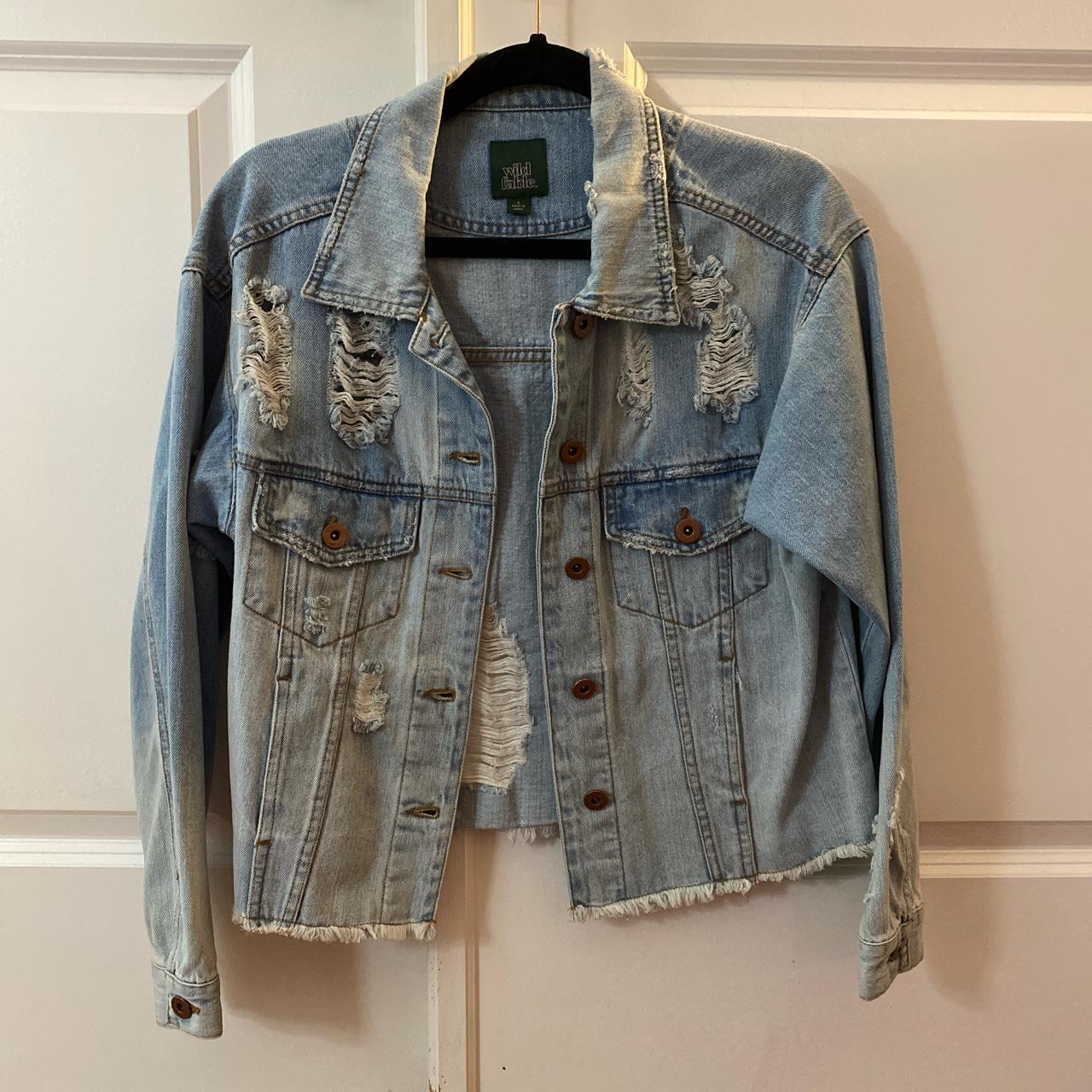 lightwashed jean jacket from target fits a size... - Depop