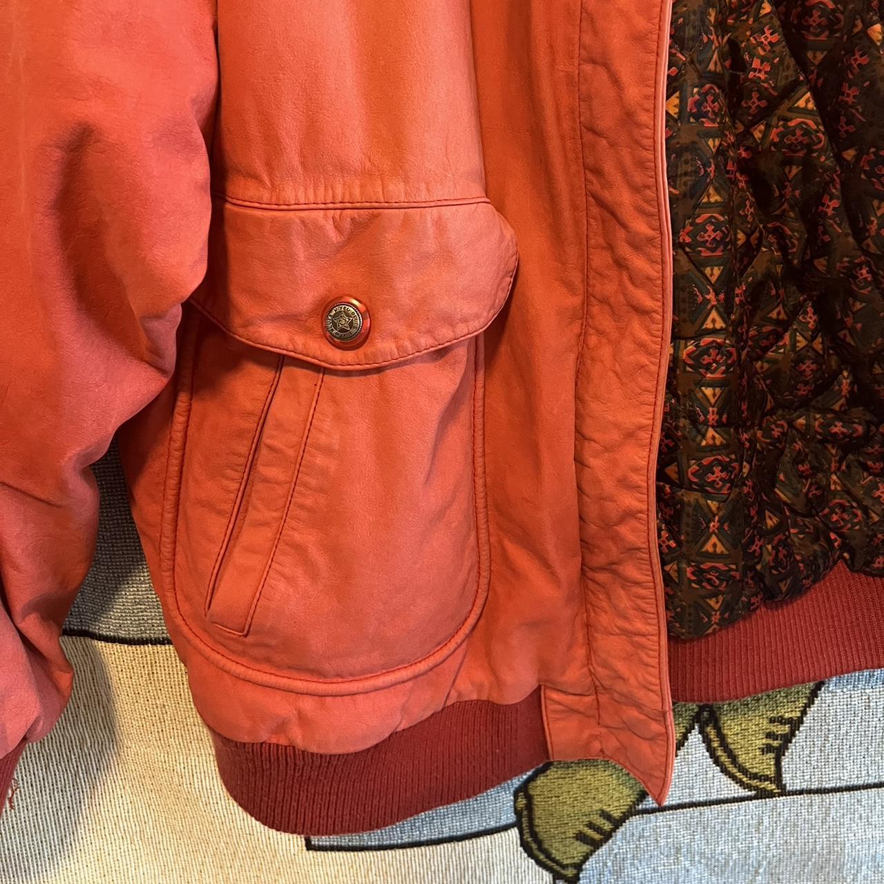 Mixed Blues VINTAGE Red Leather Jacket Size Large... - Depop