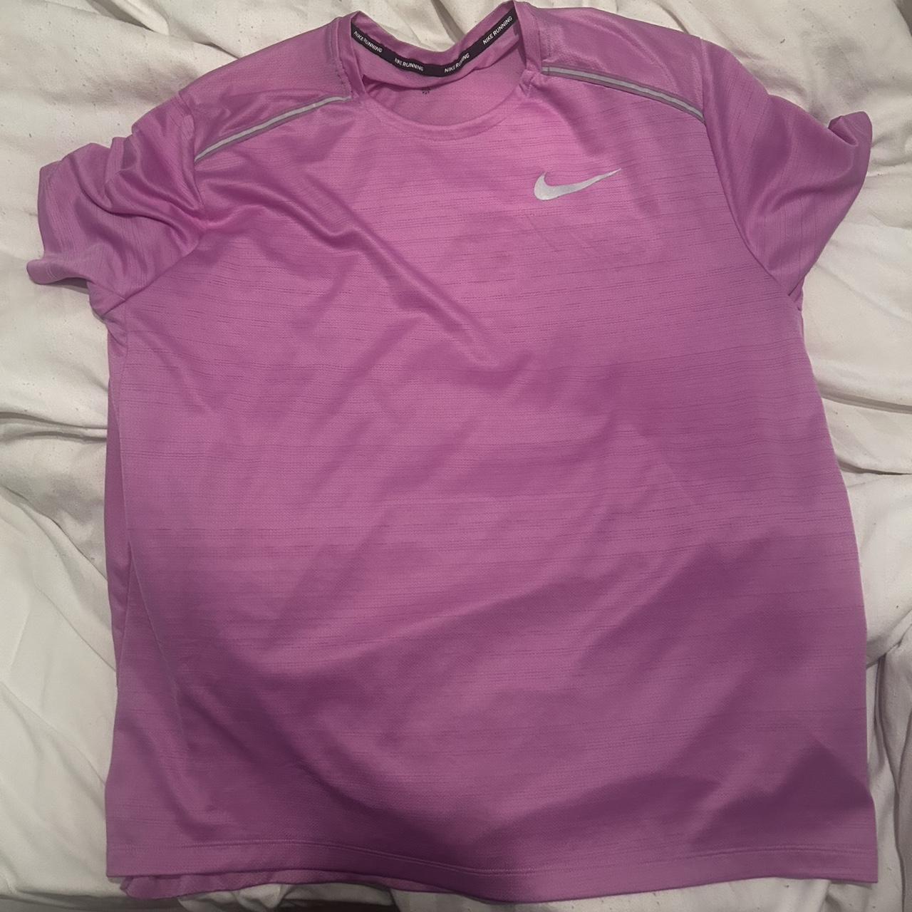 Pink Nike miler worn once no tears no stains | Depop