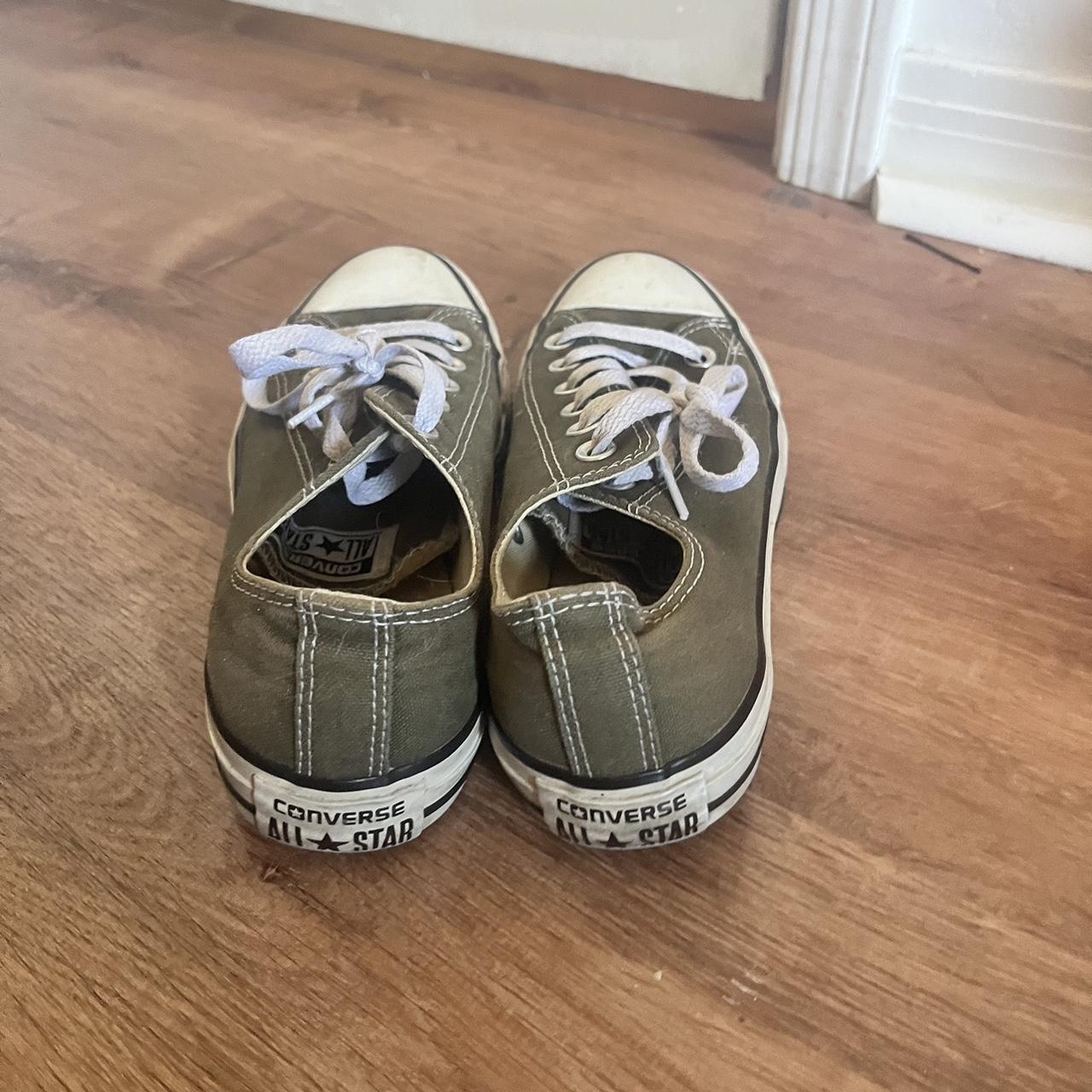 Olive Green low rise converse very good condition... - Depop