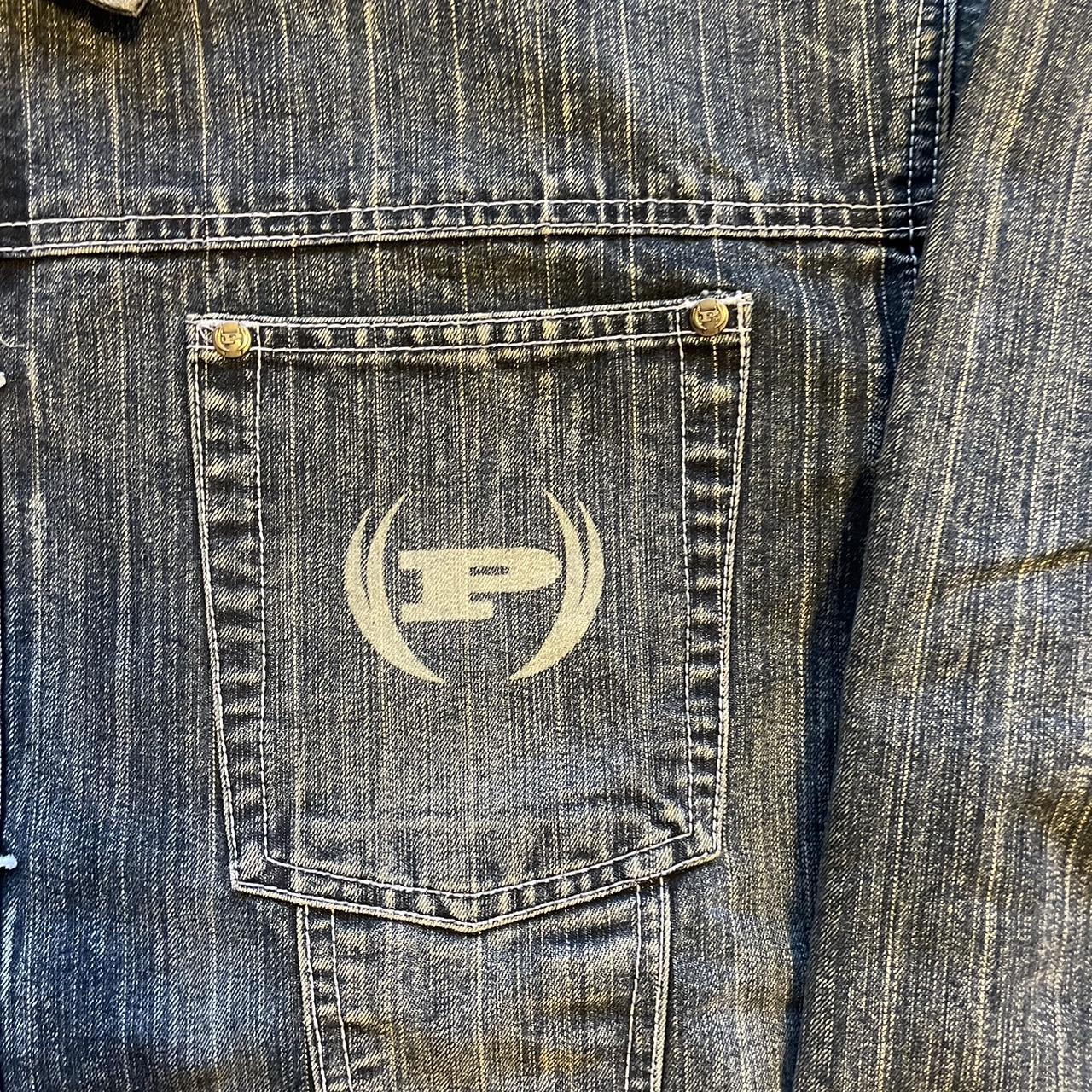 Phat Farm denim jacket Logo on front pocket and on... - Depop