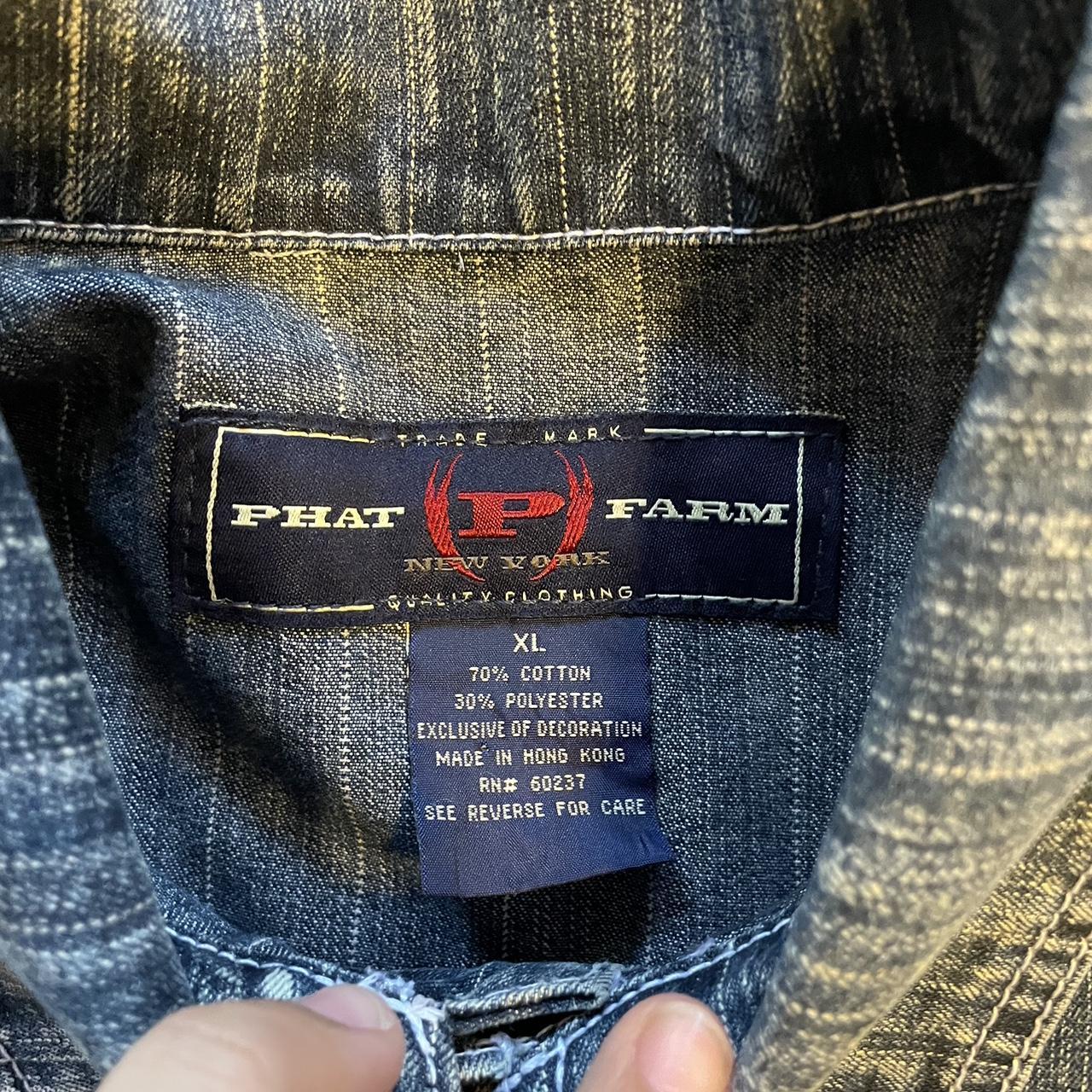 Phat Farm denim jacket Logo on front pocket and on... - Depop