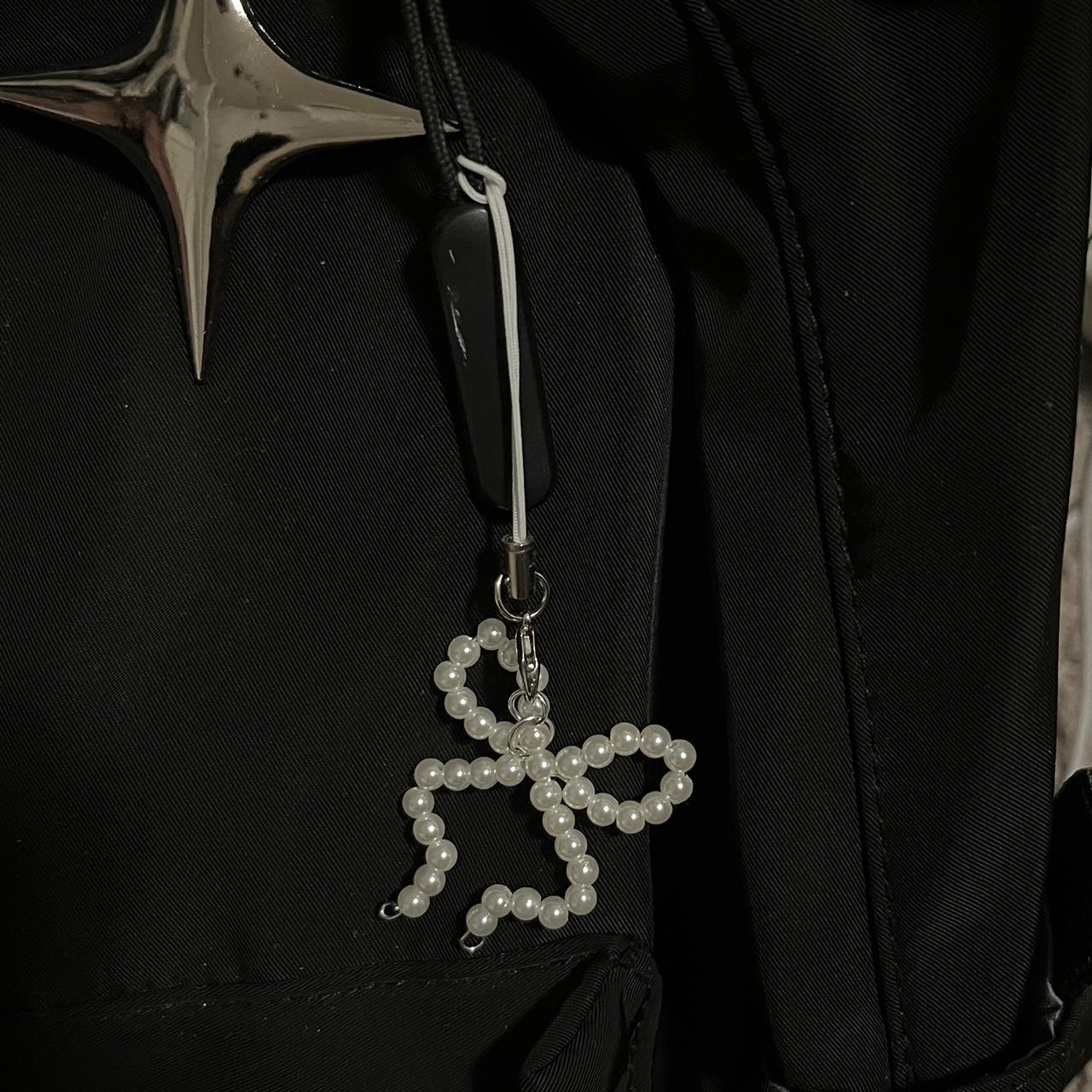 pearl bow keychain/phone charm ⋆౨ৎ˚ ˖ ࣪ wired pearl... | Depop